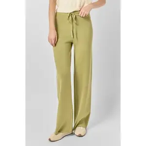 English Factory Rib Knit Drawstring Pants - Sage
