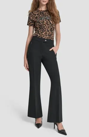 Dkny Double Weave Flare Trousers