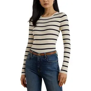 Ralph Lauren Striped Rib-knit Crewneck Sweater