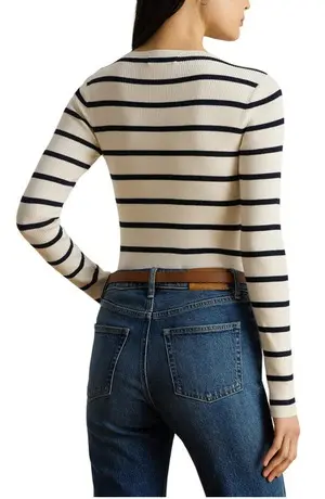 Ralph Lauren Striped Rib-knit Crewneck Sweater