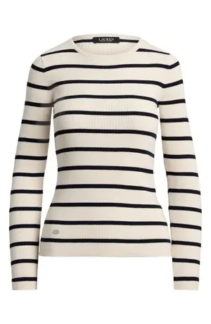 Ralph Lauren Striped Rib-knit Crewneck Sweater