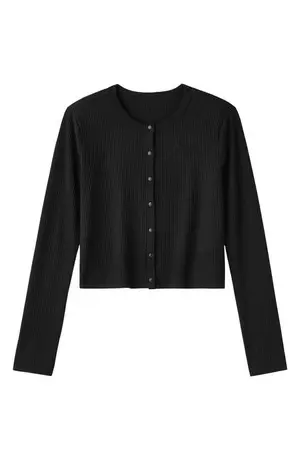 RHONE Livluxe Rib Cardigan - Pure Black