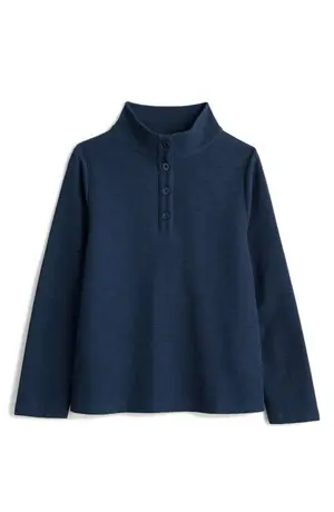 SEASALT CORNWALL Organic Cotton Half Placket Sweatshirt - Maritime