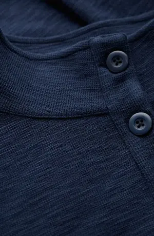 SEASALT CORNWALL Organic Cotton Half Placket Sweatshirt - Maritime