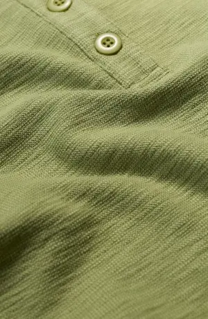 SEASALT CORNWALL Organic Cotton Half Placket Sweatshirt - Moss