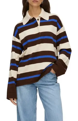 ALIGNE Ester Rugby Stripe Merino Wool & Cotton Sweater - Multi
