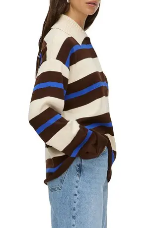 ALIGNE Ester Rugby Stripe Merino Wool & Cotton Sweater - Multi