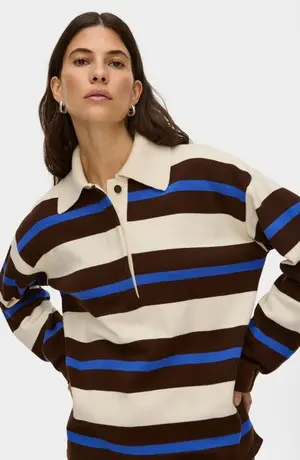 ALIGNE Ester Rugby Stripe Merino Wool & Cotton Sweater - Multi