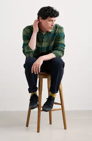 SEASALT CORNWALL Penmere Plaid Organic Cotton Button-up Shirt
