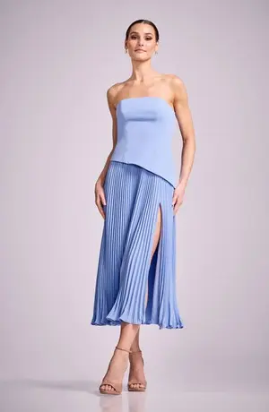 Dress The Population Kacey Strapless Midi Dress - Sky