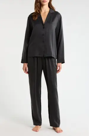 Lunya Print Washable Silk Pajamas - Immersed Black