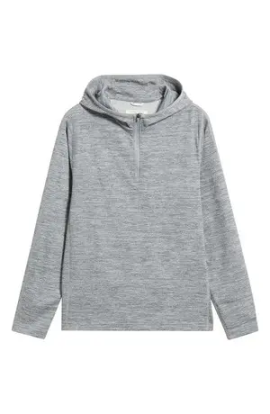 Reigning Champ Solotex® Mesh Tiebreak Quarter Zip Performance Hoodie - Heather Grey