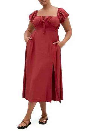 City Chic Tie Neck Day Dresses