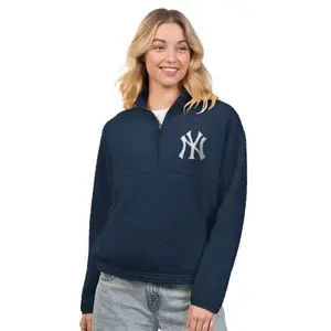 G-III 4HER BY CARL BANKS New York Yankees Everst Sherpa Half-zip Pullover - Navy