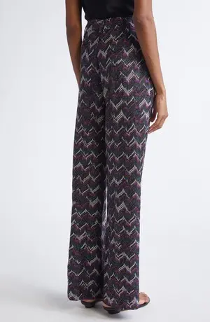 Missoni Chevron Stripe Metallic Knit Pants