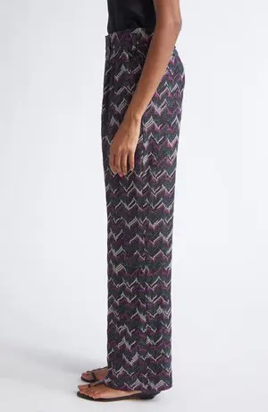 Missoni Chevron Stripe Metallic Knit Pants