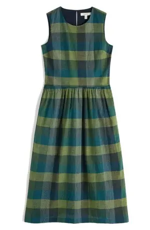 SEASALT CORNWALL Sleeveless Checked Organic Cotton Midi Dress - Trystan Multi