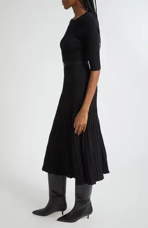 Veronica Beard Elthea Rib Knit Midi Dress
