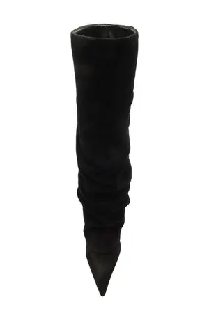 Schutz Mikki Up Cloak Pointed Toe Knee High Boots - Black