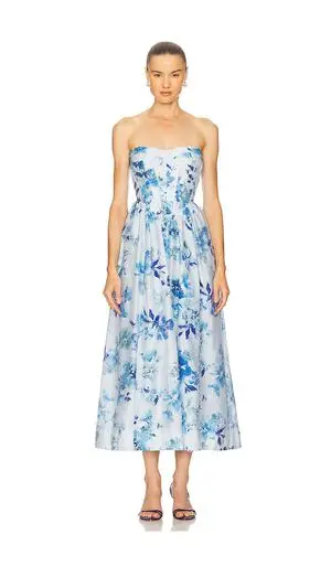 Bardot Lola Corset Midi Dress - Blue