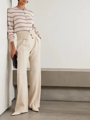 Loro Piana Lalou Lace-paneled Cotton-poplin Blouse