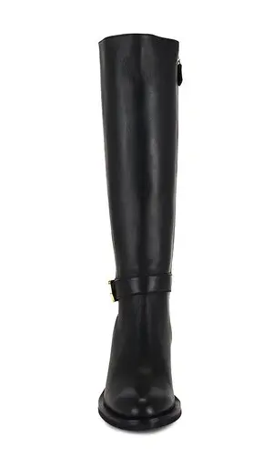 NORA LOZZA Palermo Knee High Boots With Gold Tone Buckle