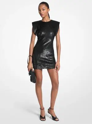 Michael Kors Sequined Knit Mini Dress - Black