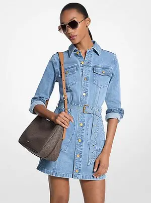 Michael Kors Denim Belted Mini Dress