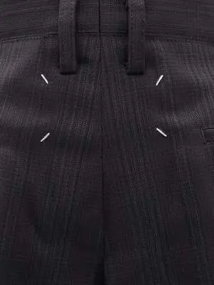 MAISON MARGIELA Striped Virgin Wool Shorts - Black