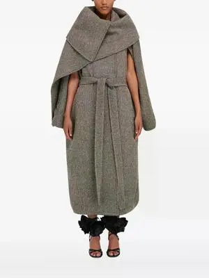 FERRAGAMO Herringbone Belted Coat