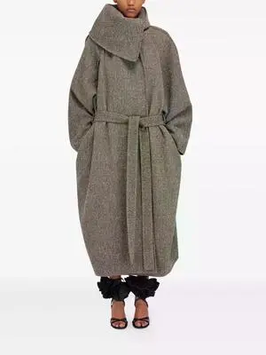 FERRAGAMO Herringbone Belted Coat
