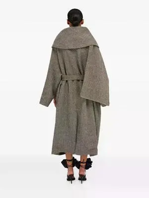 FERRAGAMO Herringbone Belted Coat