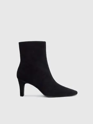 REFORMATION Tatyana Suede Ankle Boots - Black