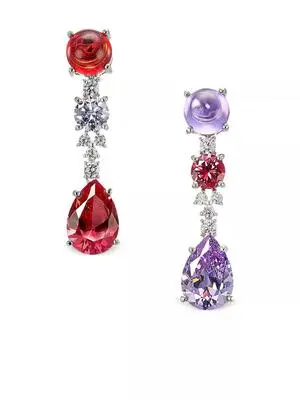 ANABELA CHAN 18k White Gold Gemstone Dangle Earrings - Silver