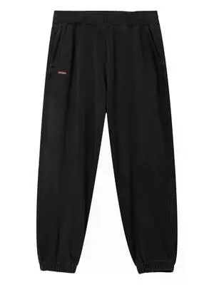Izzue Elasticated-cuff Cotton Track Pants - Black