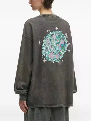 FIVE CM Acid-wash Long-sleeve T-shirt - Grey