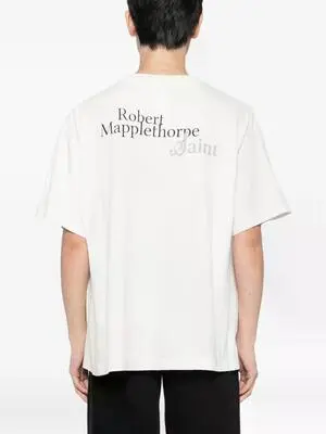 SAINT MXXXXXX Logo-printed T-shirt - Neutrals