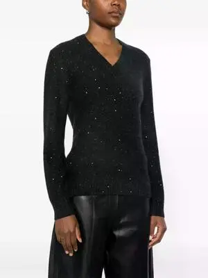 Fabiana Filippi Sequin-embellished V-neck Sweater