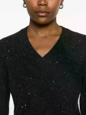 Fabiana Filippi Sequin-embellished V-neck Sweater