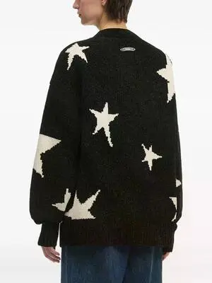 FIVE CM Star-pattern Zip-front Cardigan