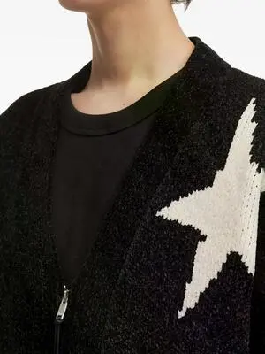 FIVE CM Star-pattern Zip-front Cardigan