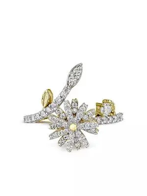 ANABELA CHAN 18k White Mini Daisy Diamond Ring - Gold