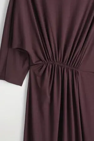 Cos Gathe-waist Draped Midi Dress