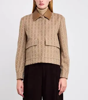 Max Mara Cotton Monogram Jacket - Beige