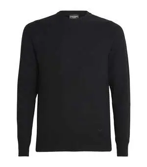 Emporio Armani Slim-fit Cashmere Crew-neck Sweater - Black
