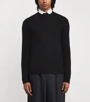Emporio Armani Slim-fit Cashmere Crew-neck Sweater - Black