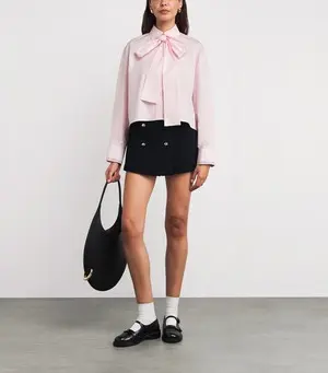 Maje Cotton Pussybow Shirt