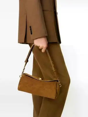 AMI Paris Carrousel Suede Bag - Brown