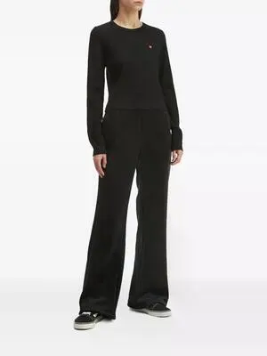 CHOCOOLATE Heart-emblem Ribbed Trousers