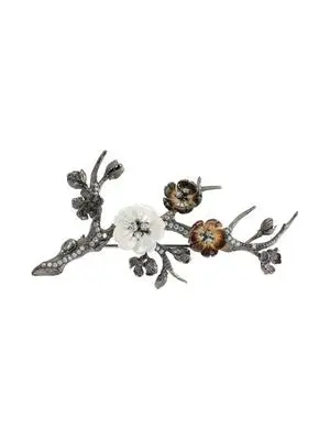 ANABELA CHAN Sakura Blossom Diamond Brooch - Black